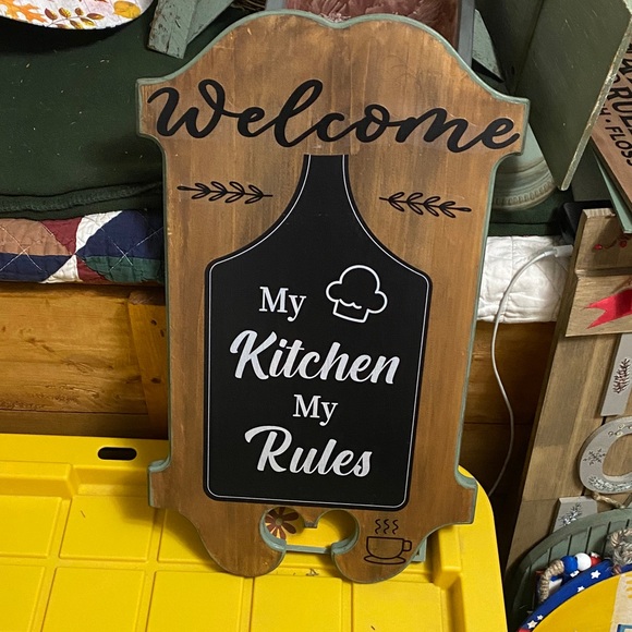 Kitchen | Wooden Kitchen Sign With Black And Brown Design | Poshmark